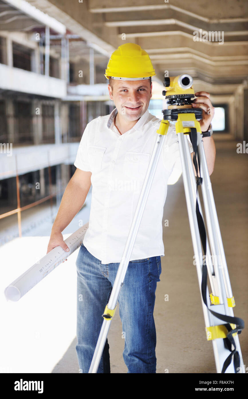 business man Architect engineer manager at construction site project ...