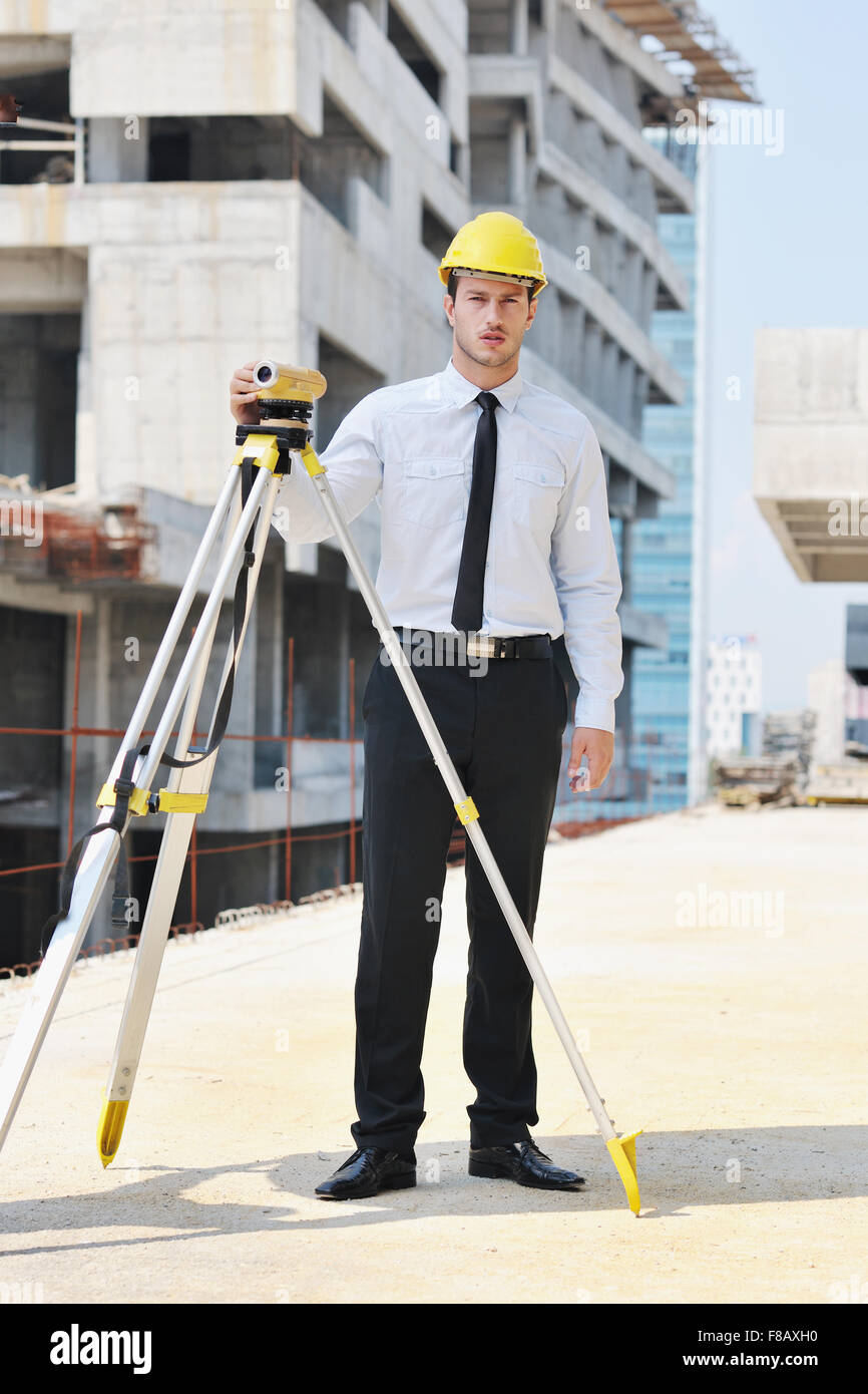 business man Architect engineer manager at construction site project ...