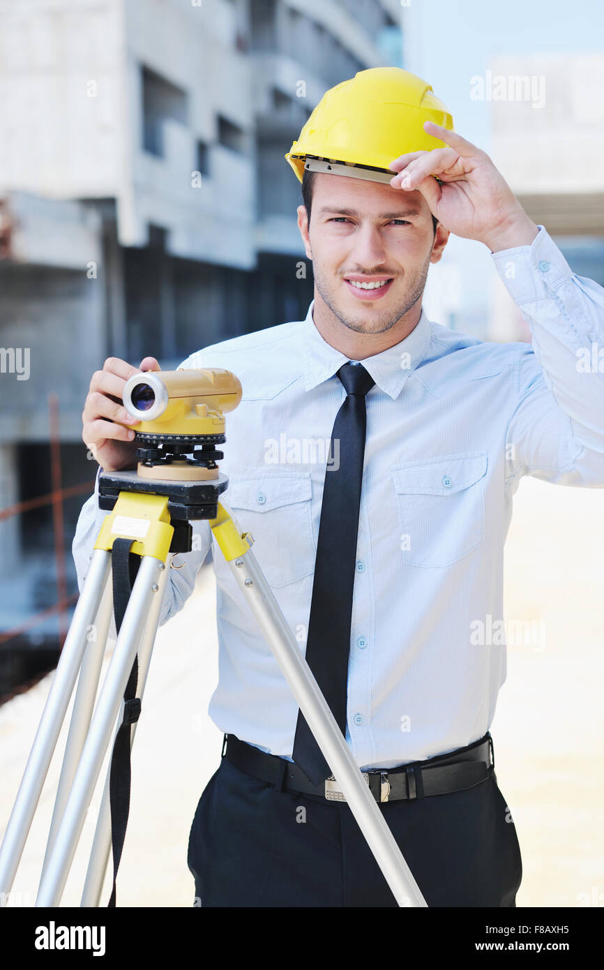 business man Architect engineer manager at construction site project ...