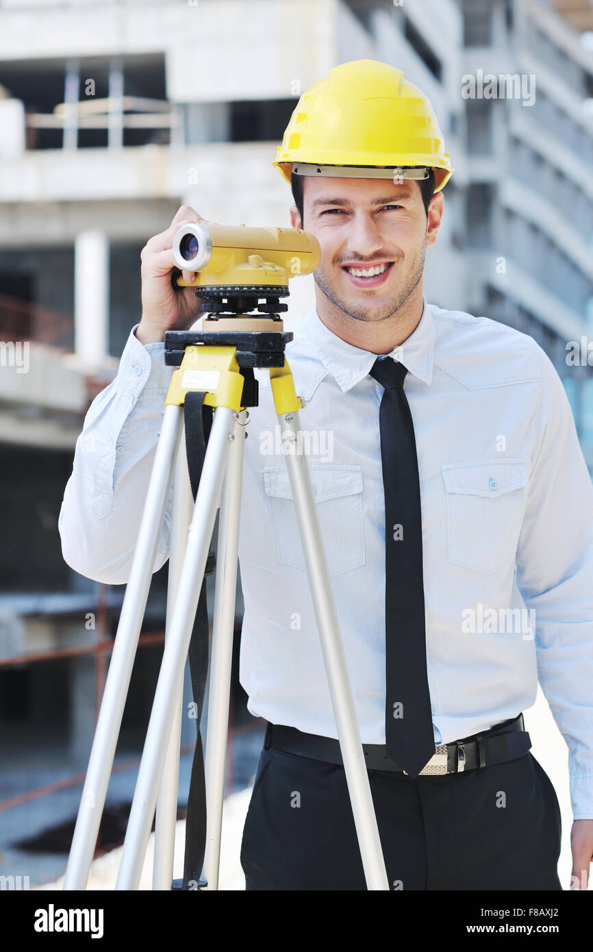 business man Architect engineer manager at construction site project ...