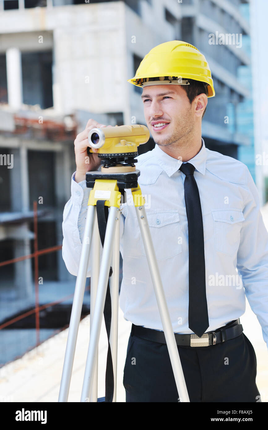 business man Architect engineer manager at construction site project ...