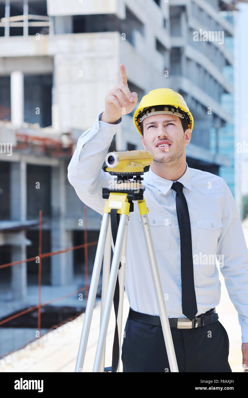 business man Architect engineer manager at construction site project ...