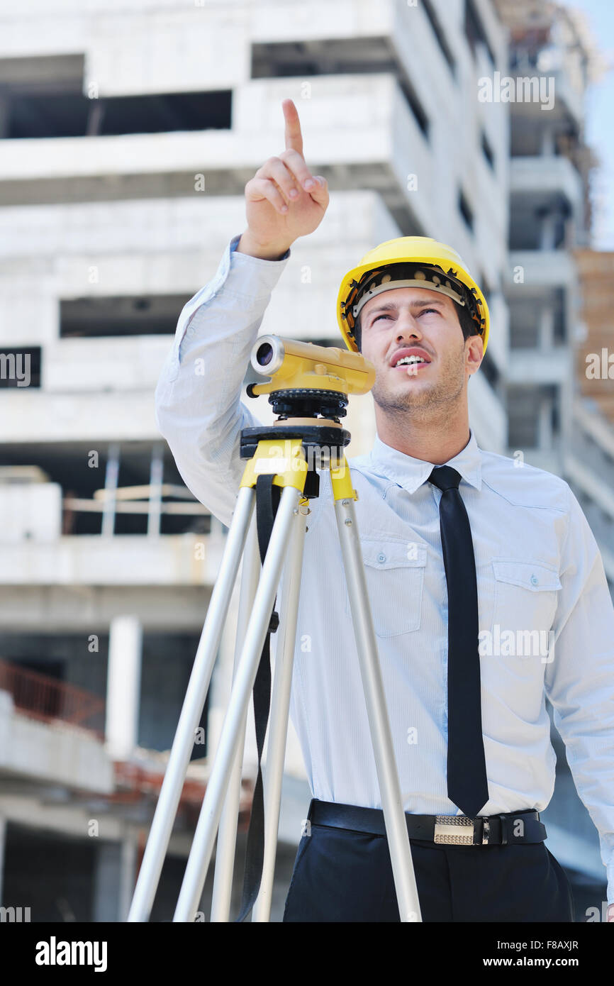 business man Architect engineer manager at construction site project ...