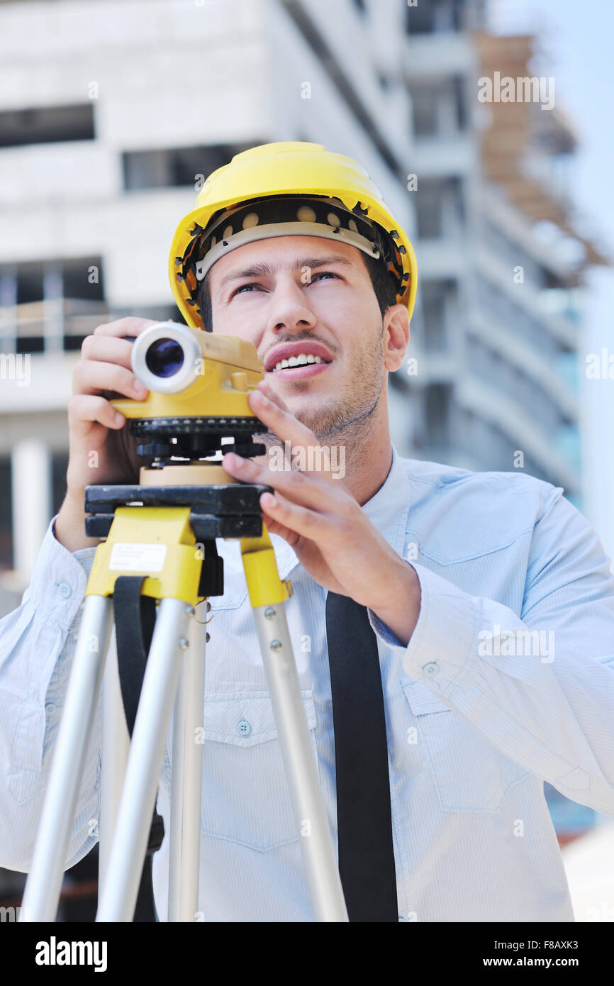 business man Architect engineer manager at construction site project ...