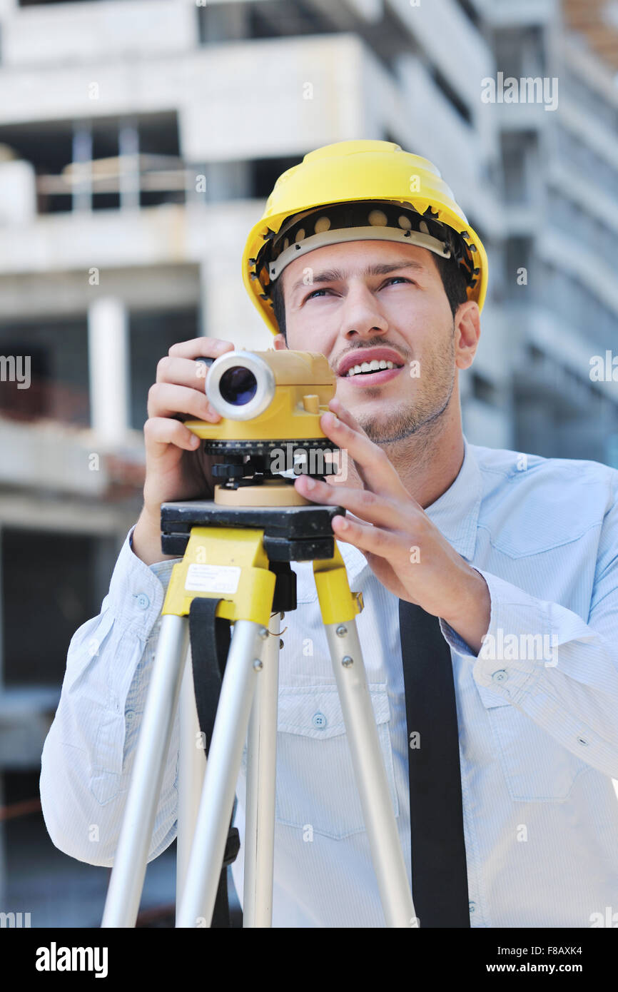 business man Architect engineer manager at construction site project ...