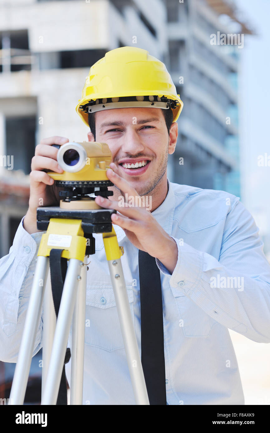 business man Architect engineer manager at construction site project ...