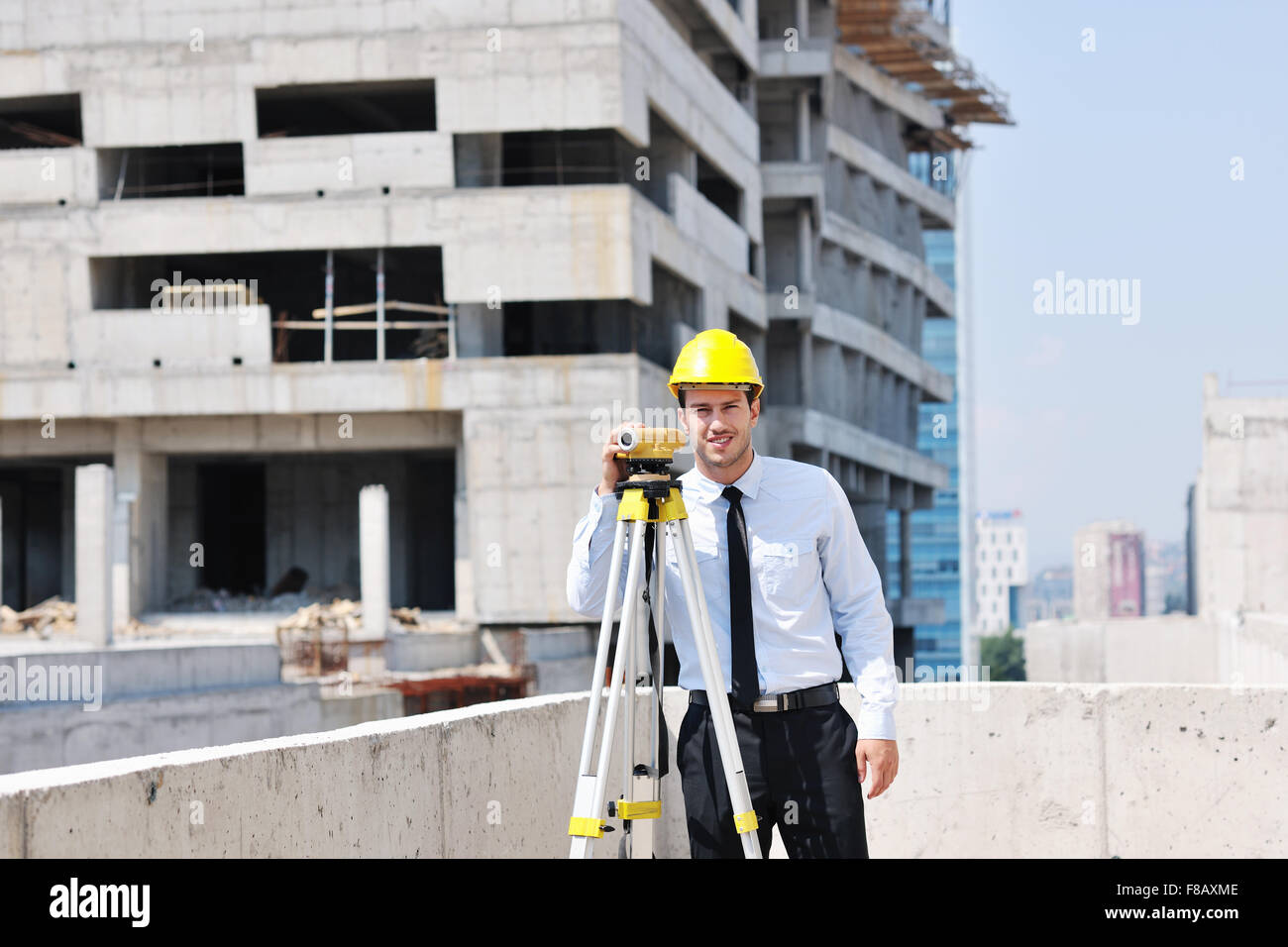 business man Architect engineer manager at construction site project ...