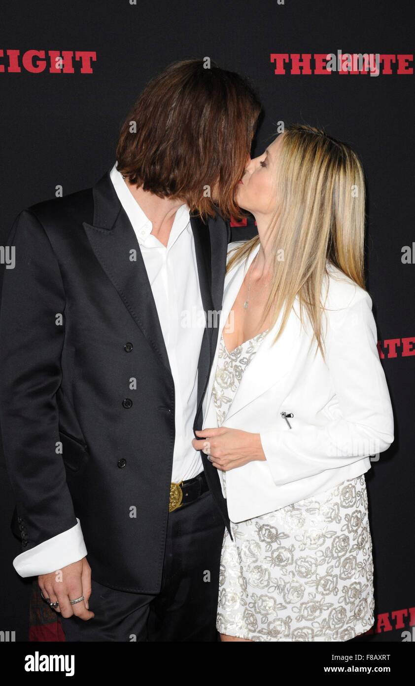 Los Angeles, CA, USA. 7th Dec, 2015. Mira Sorvino, Christopher Backus ...