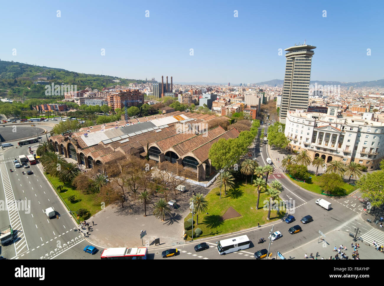 View of Barcelona. Aerial view from the Columbus Column Stock Photo - Alamy