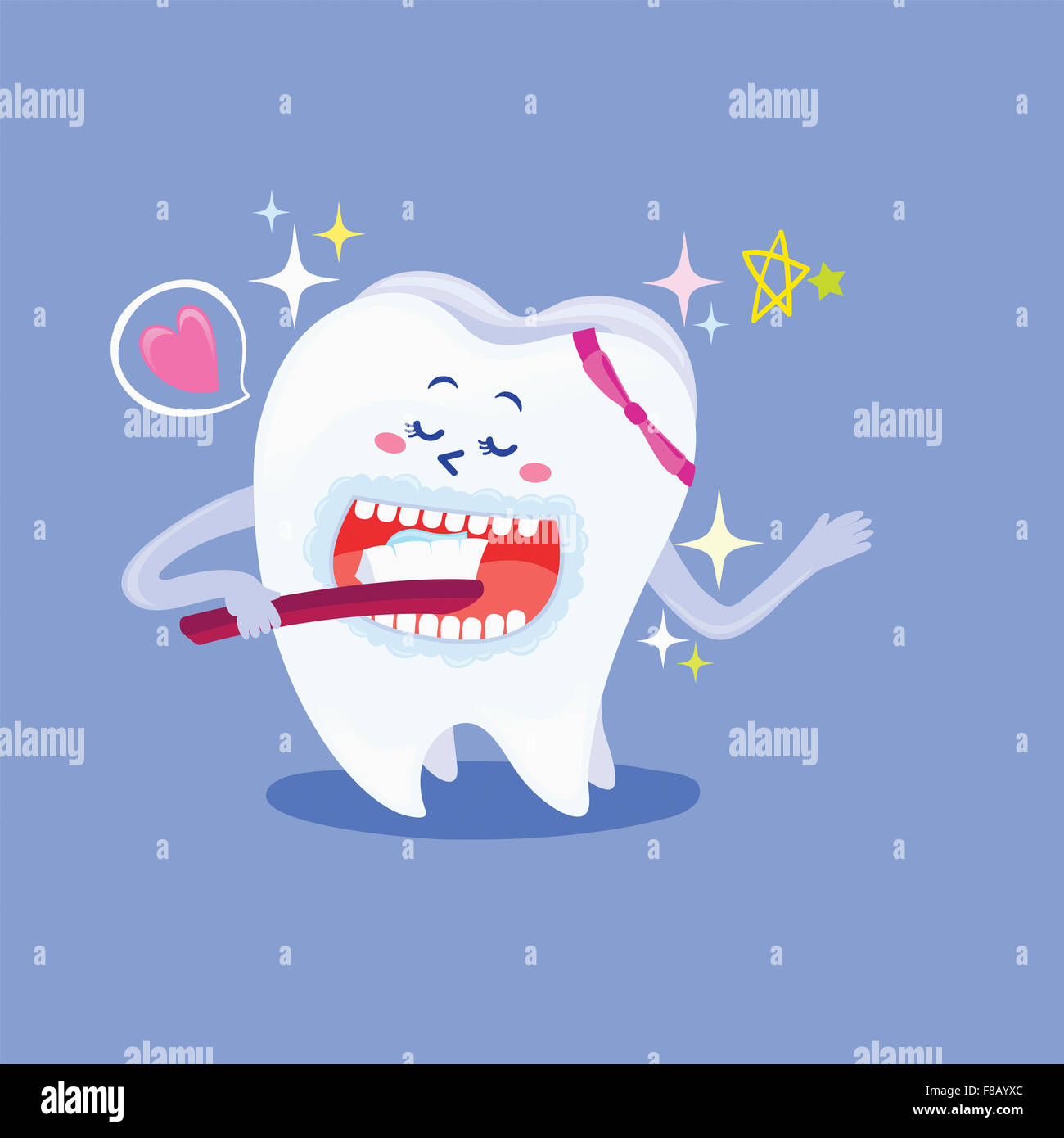 Clean shining tooth brushing teeth Stock Photo - Alamy