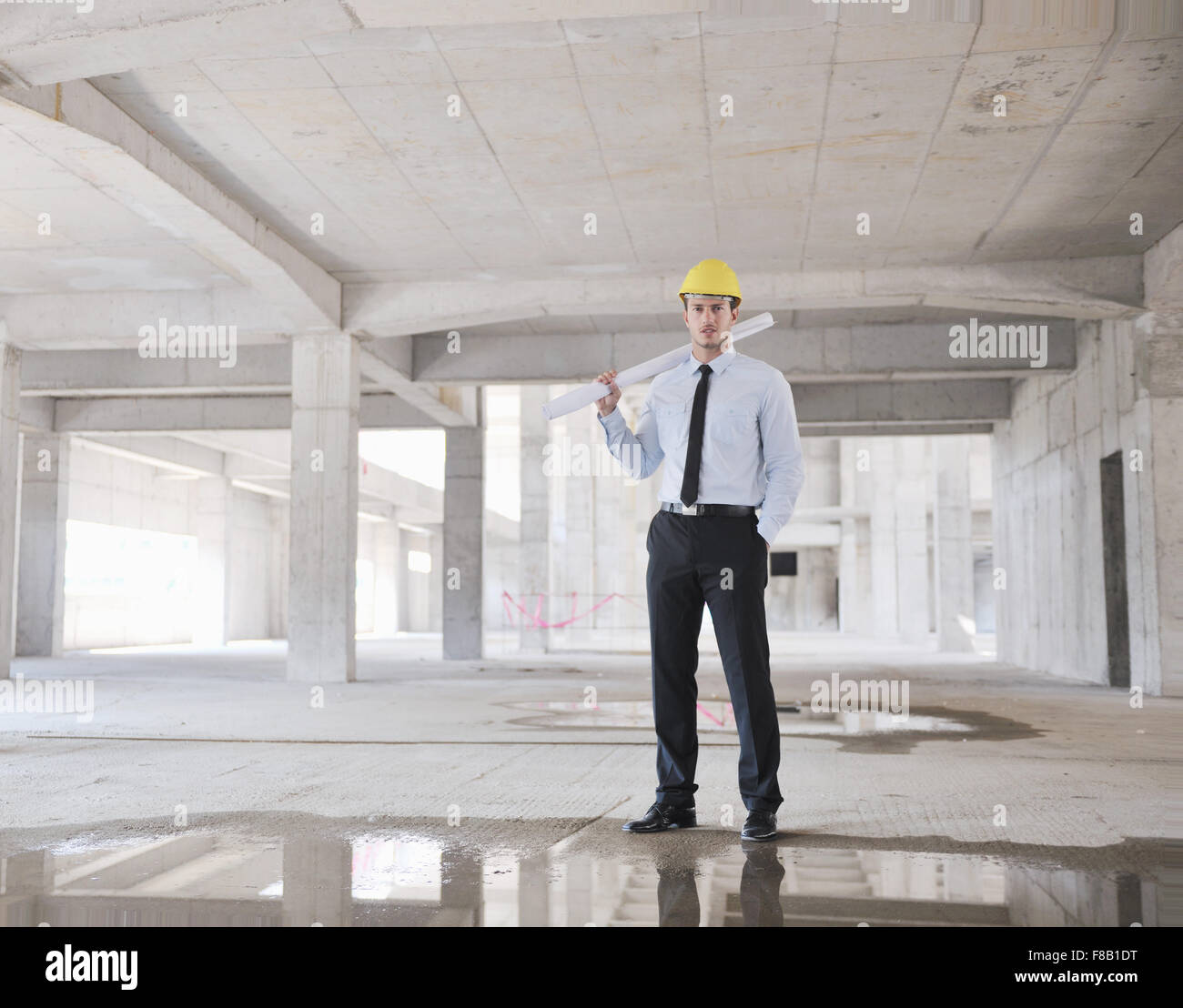 business man Architect engineer manager at construction site project ...