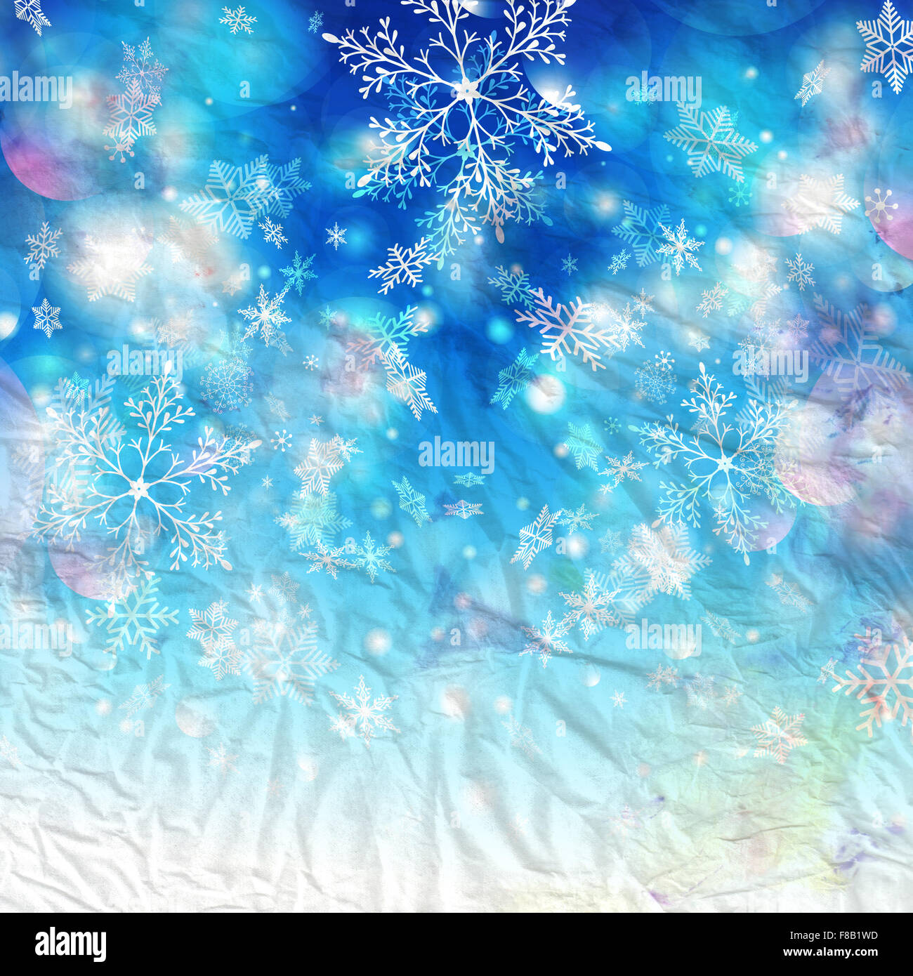 winter graphic background with different snow snowflakes Stock Photo ...