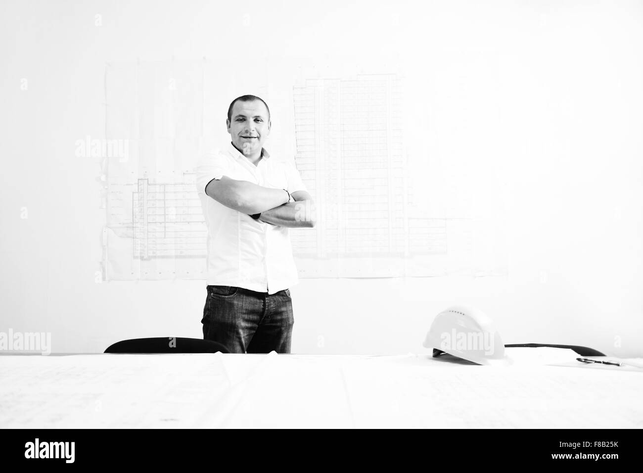 Construction Project business man Architect engineer manager at ...