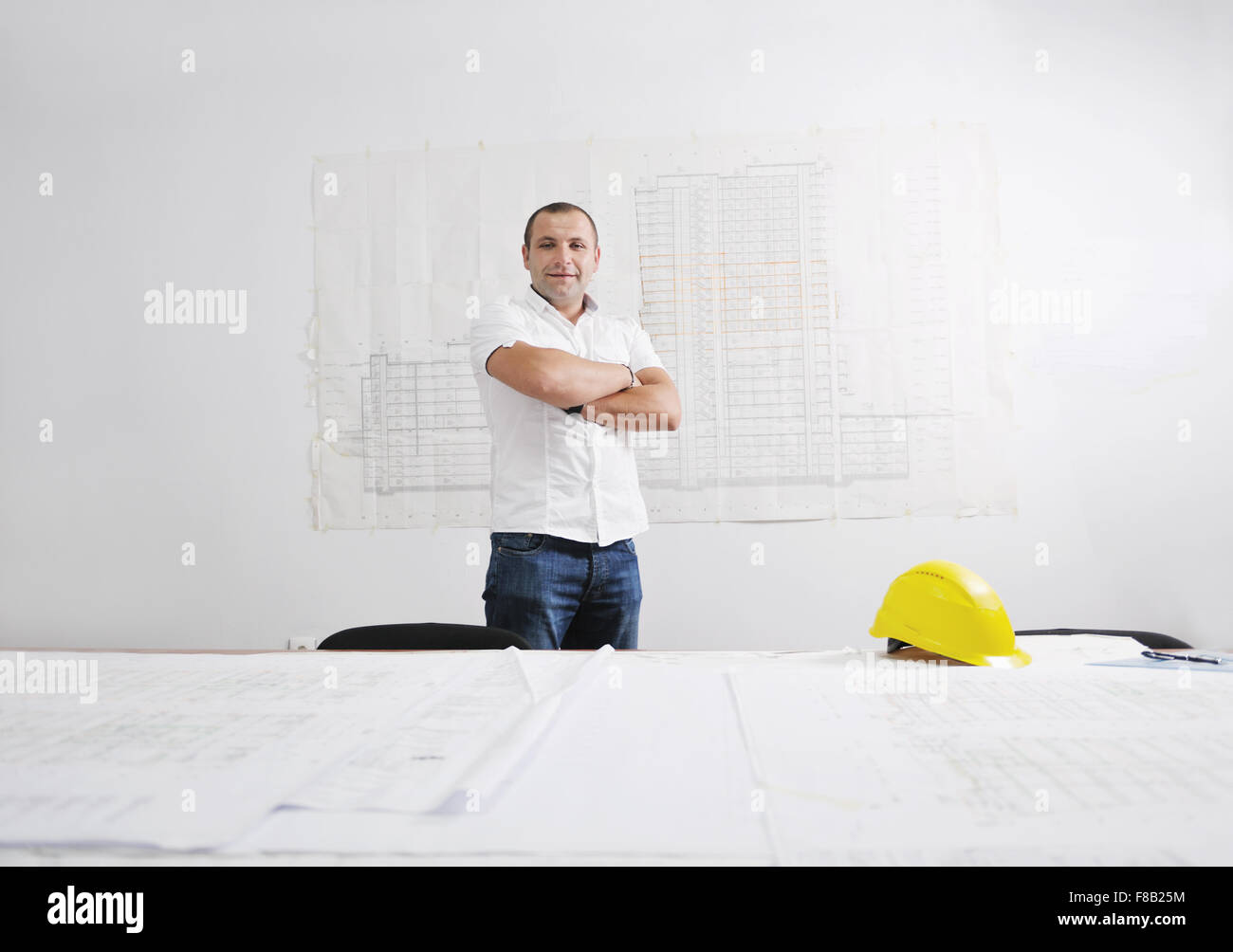 Construction Project business man Architect engineer manager at ...
