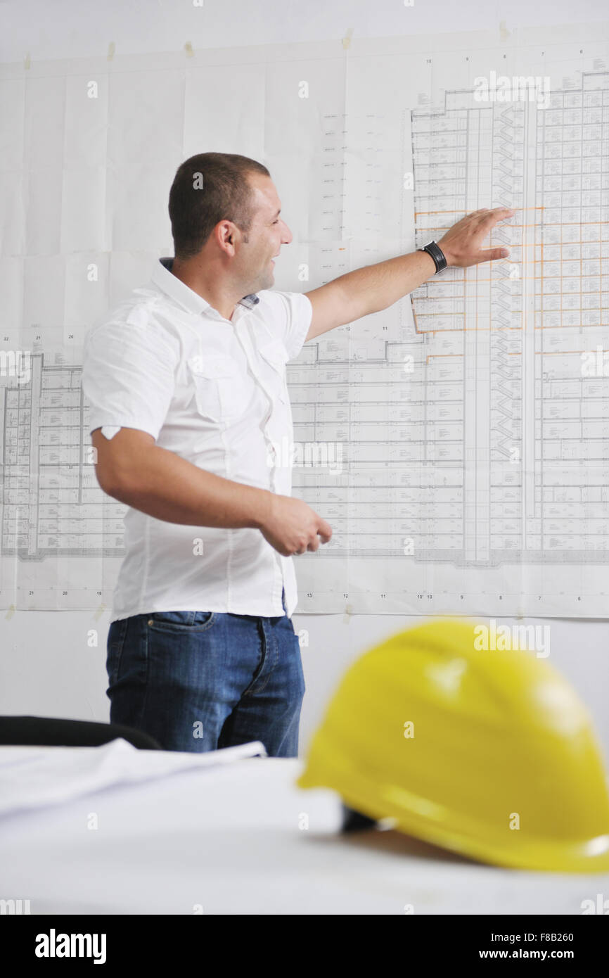 Construction Project business man Architect engineer manager at ...