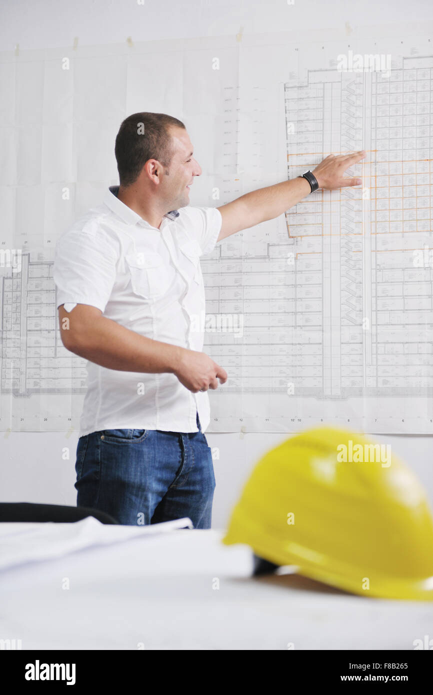 Construction Project business man Architect engineer manager at ...