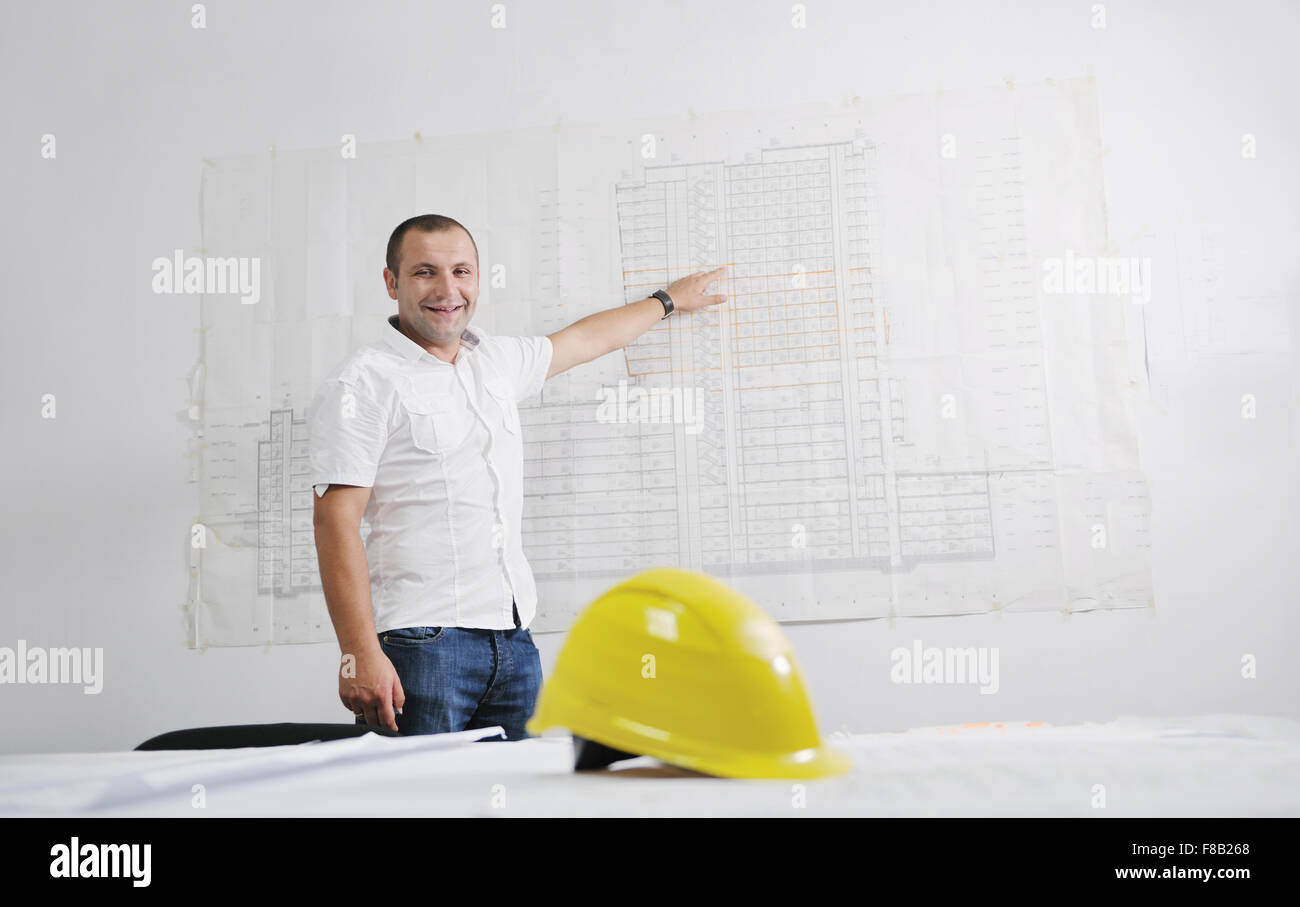 Construction Project business man Architect engineer manager at ...