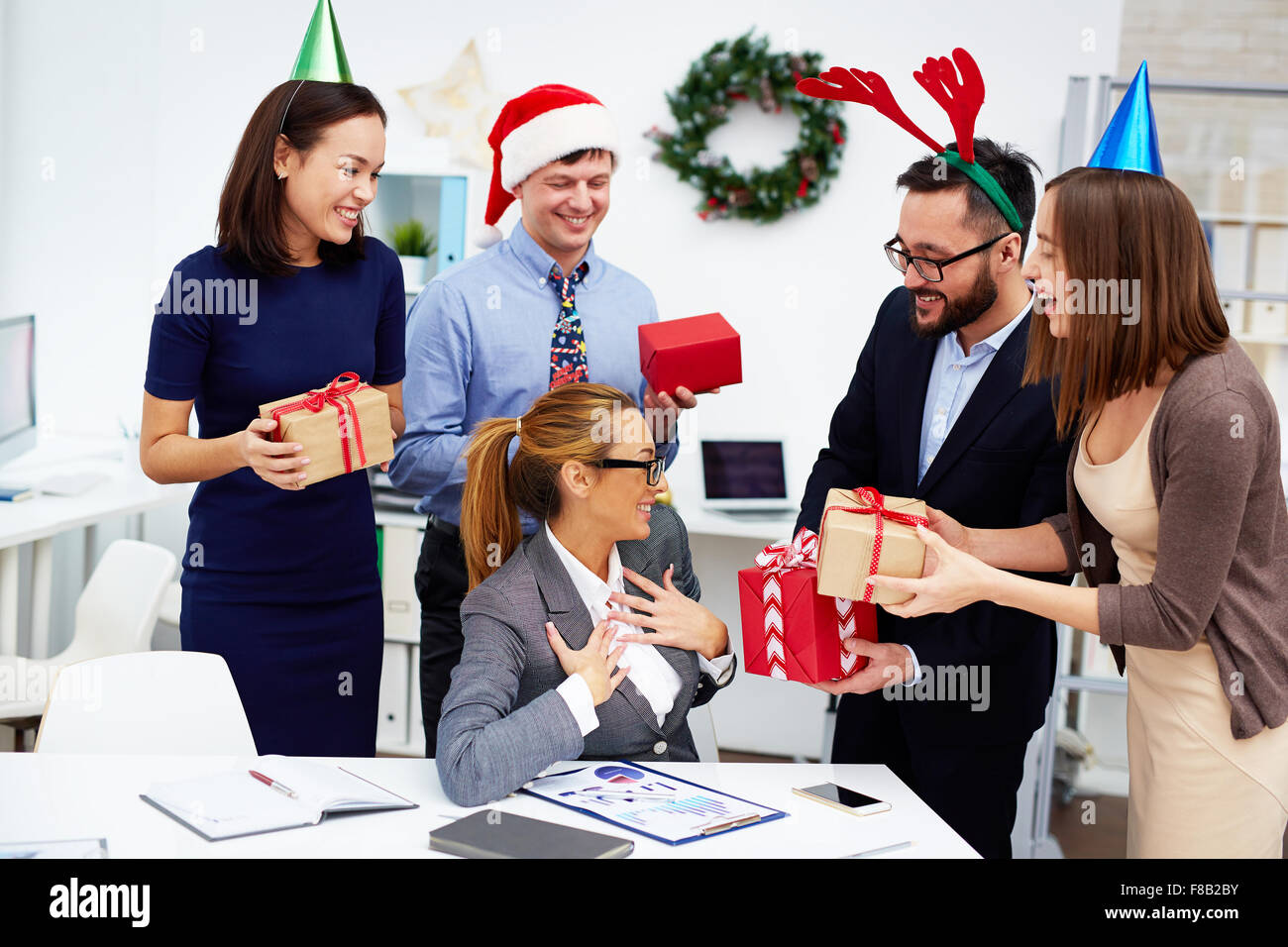 Happy employees hi-res stock photography and images - Alamy