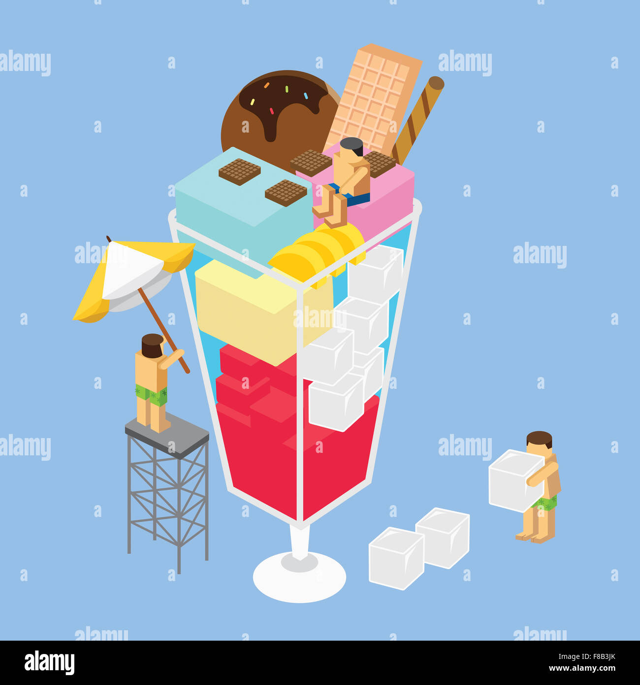 People enjoying cool summer with big parfeit Stock Photo - Alamy