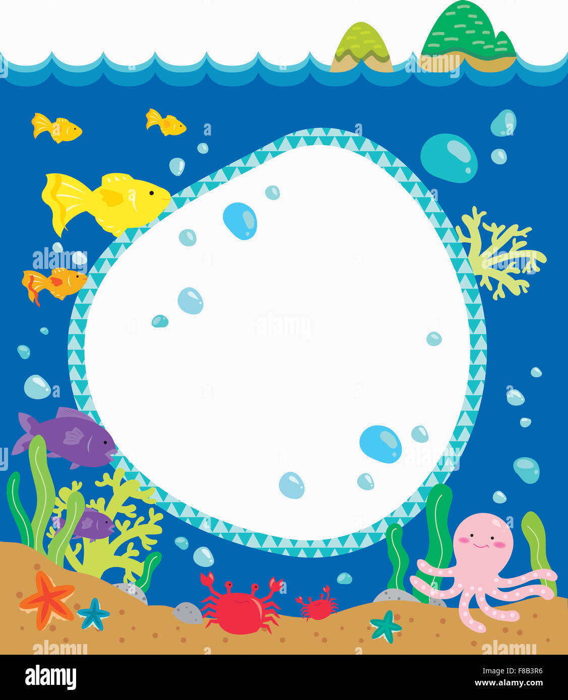 Fish Bubble Border Clip Art