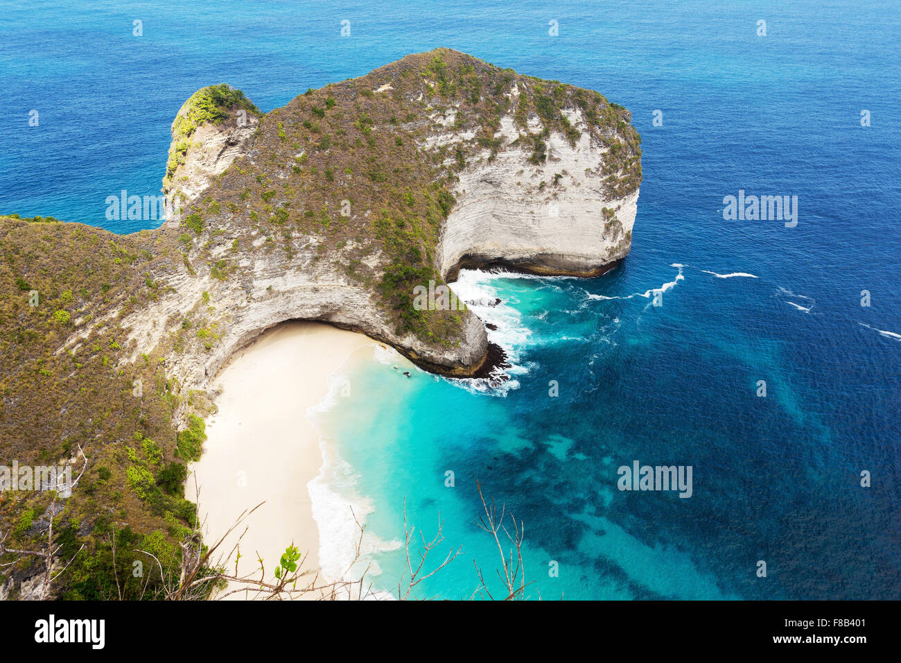 dream beach on coastline at Bali, Manta Point famous Diving place, Nusa ...
