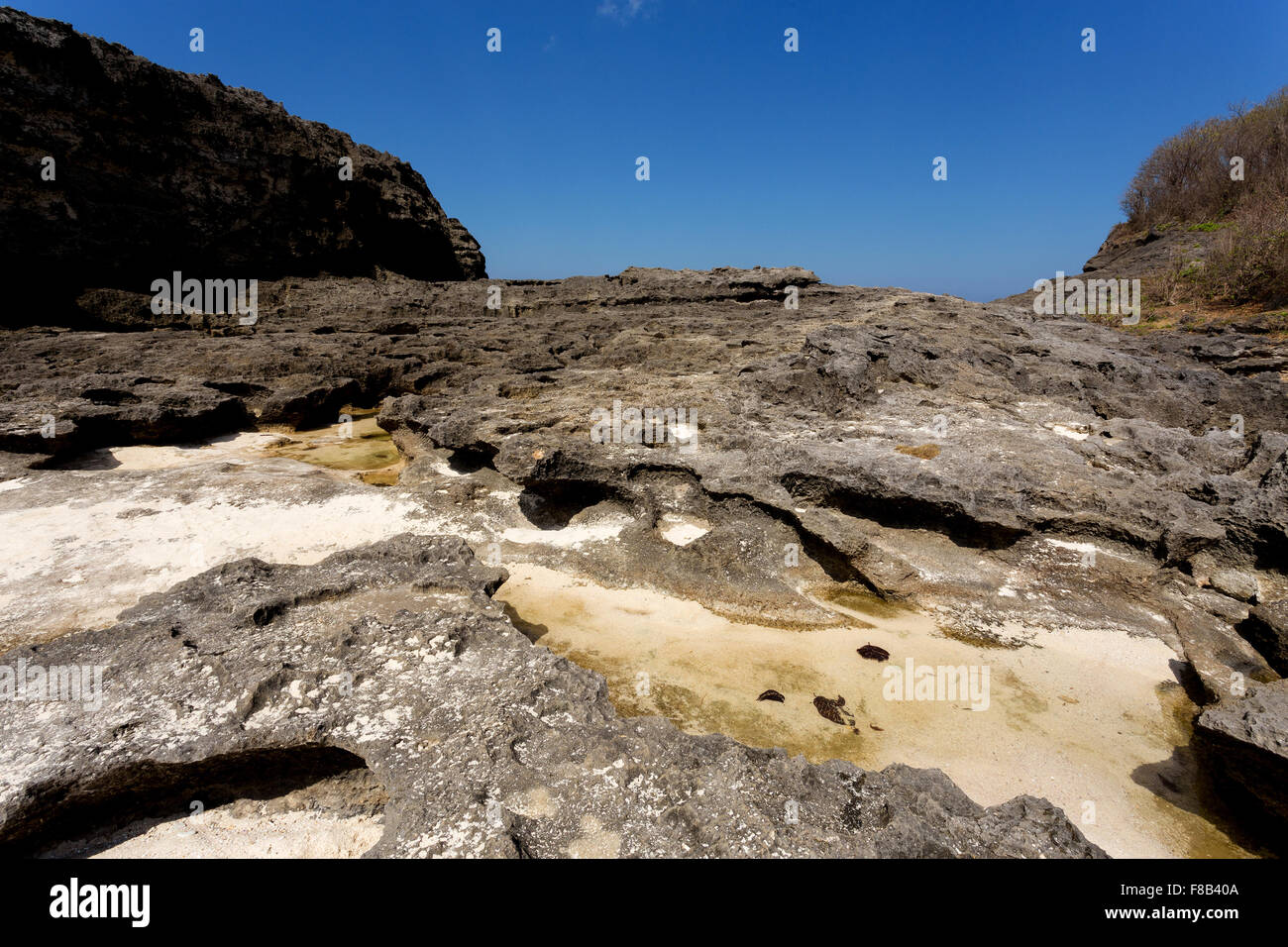 rock formation on dream coastline at Bali, near Manta Point famous ...