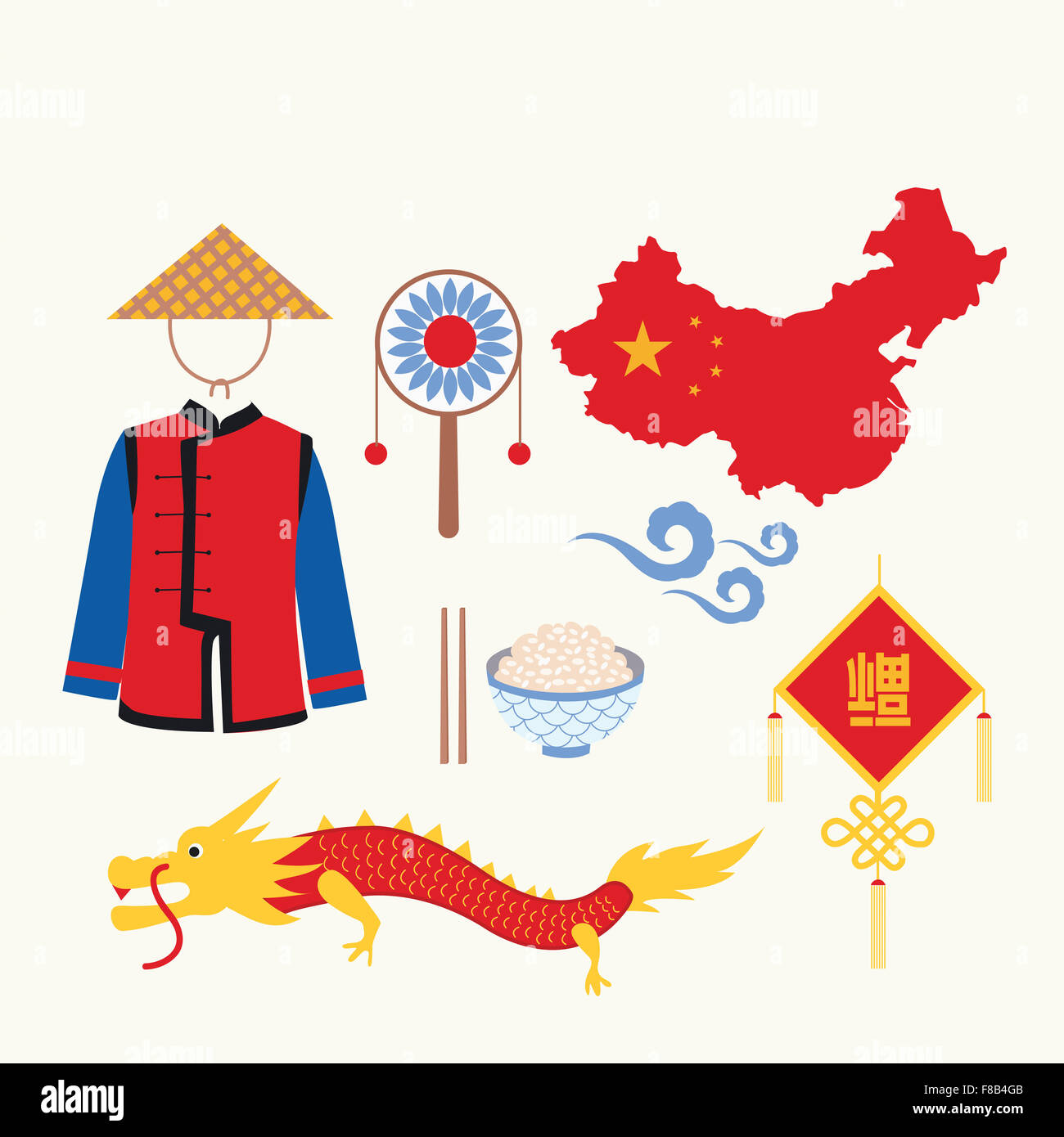 Various icons related to China Stock Photo - Alamy
