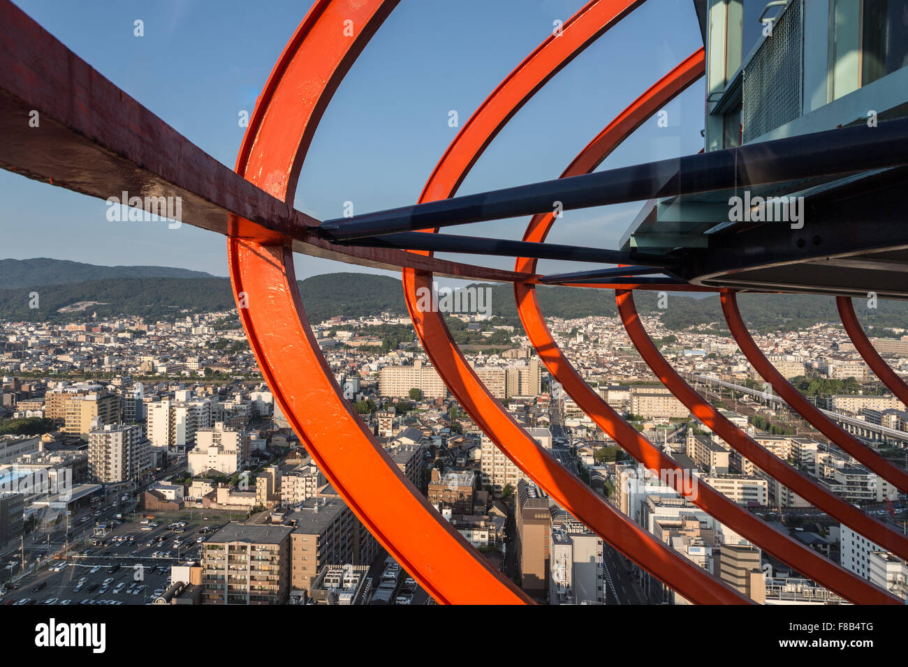 A view over Kyoto city taken from the Kyoto Tower in Kansai province ...