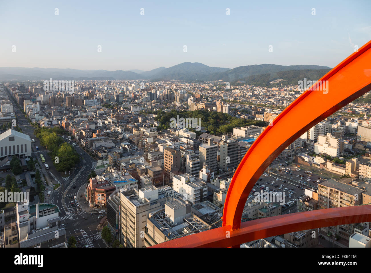A view over Kyoto city taken from the Kyoto Tower in Kansai province ...