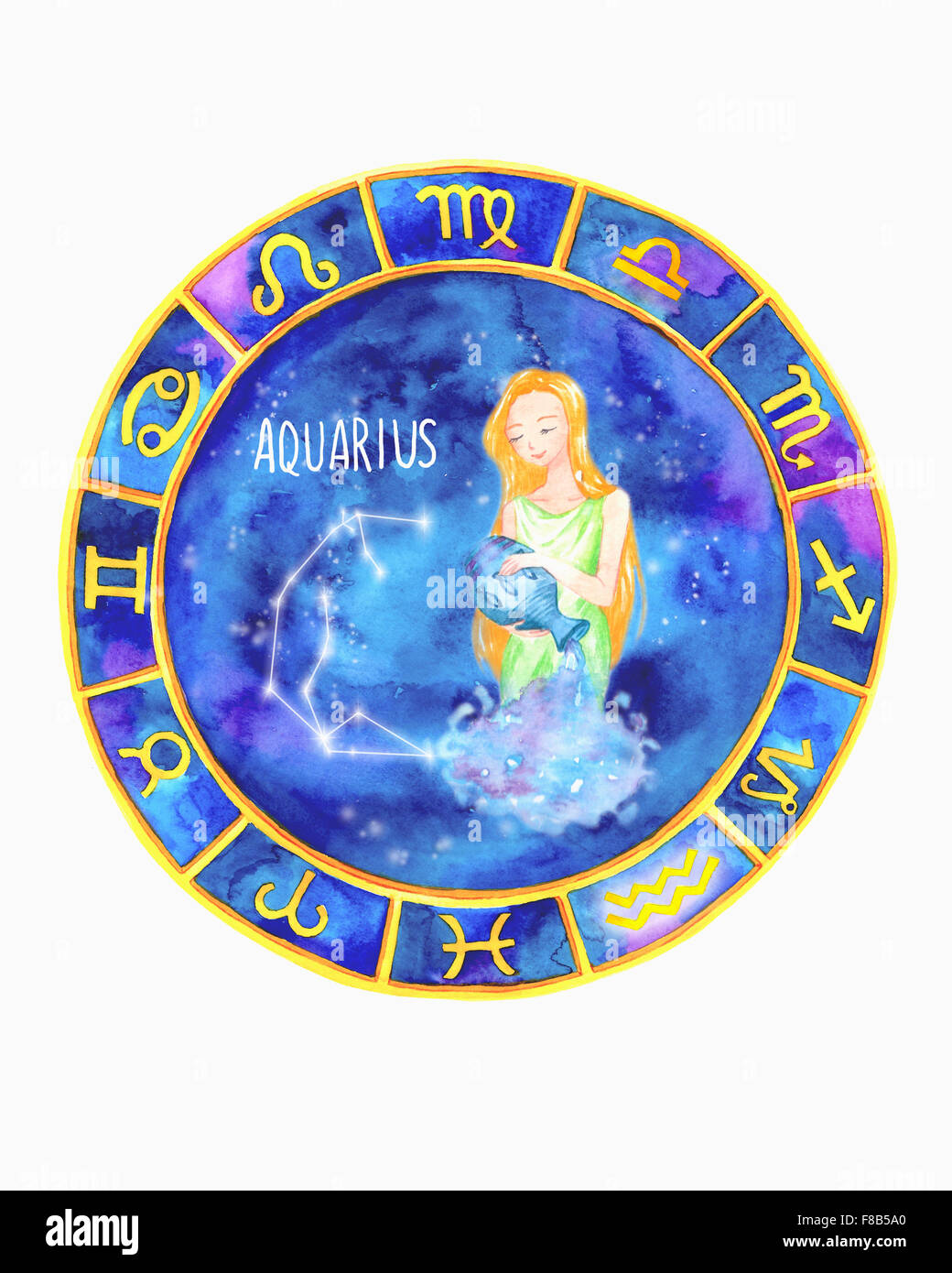 Aquarius in signs of zodiac Stock Photo - Alamy