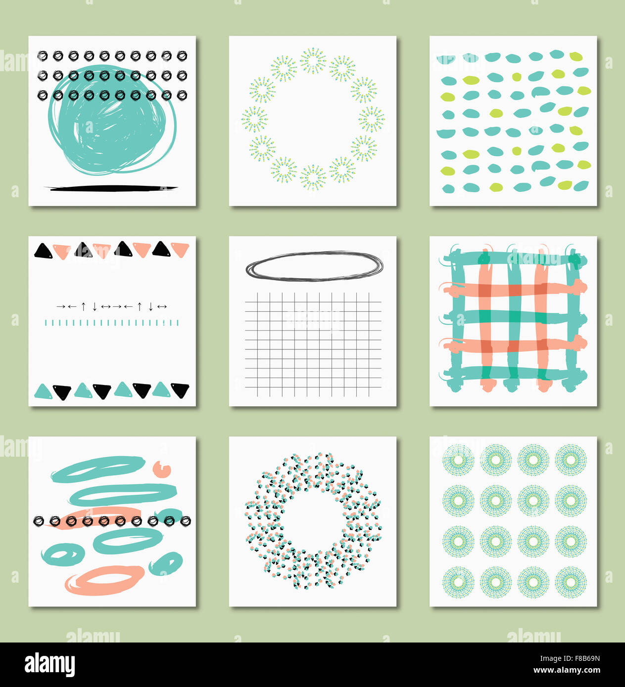 Various creative patterns with green Stock Photo - Alamy