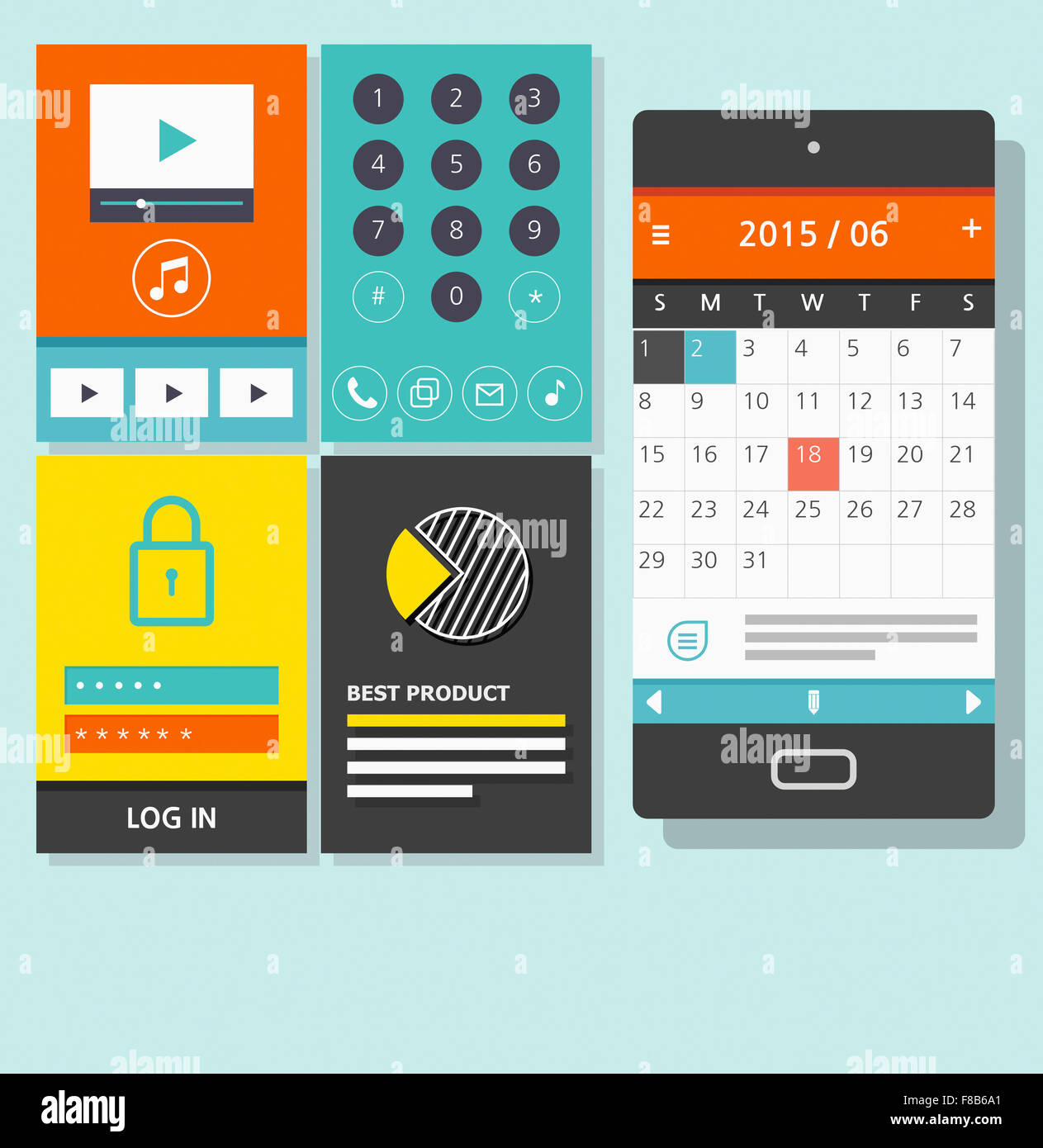 Various mobile user interface design for smartphone including playing ...