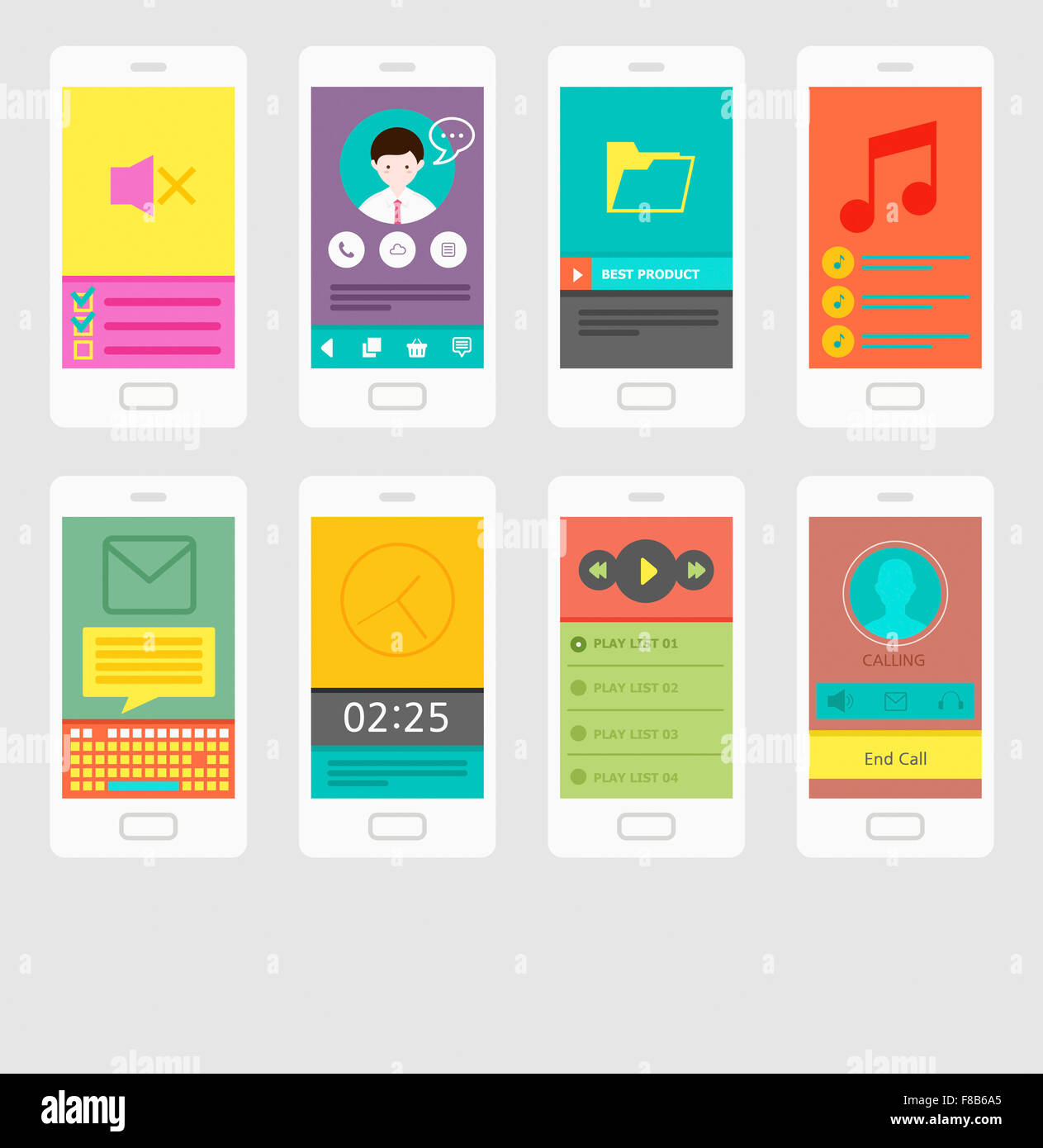 Various user interface designs for smartphones Stock Photo - Alamy