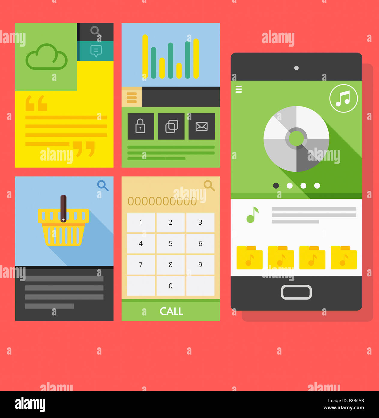 Various mobile user interface designs Stock Photo - Alamy