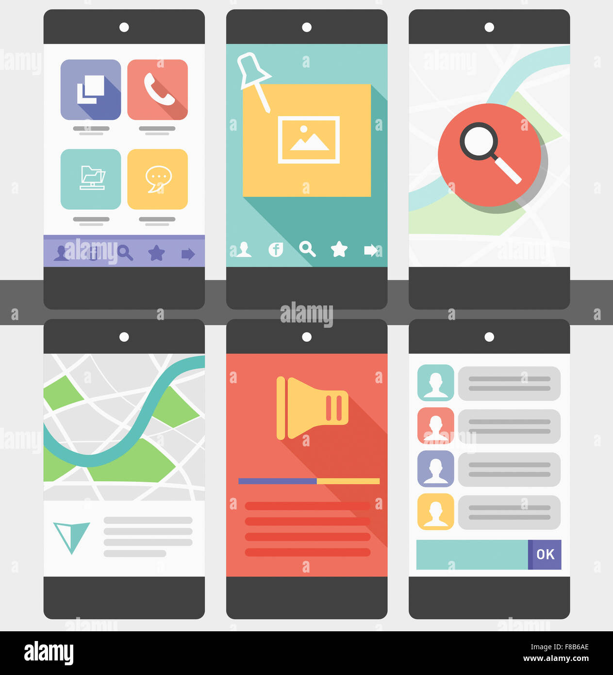 Various mobile user interface design for smartphone including map ...