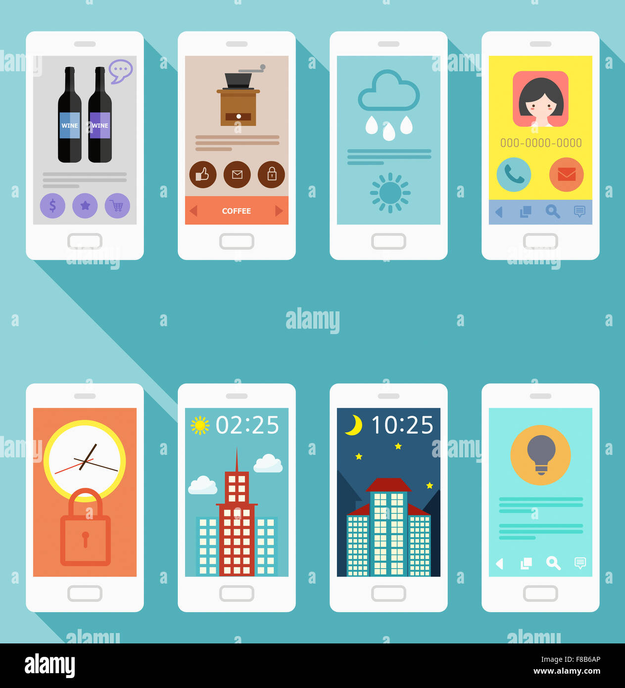 Various mobile user interface design for smartphone Stock Photo - Alamy