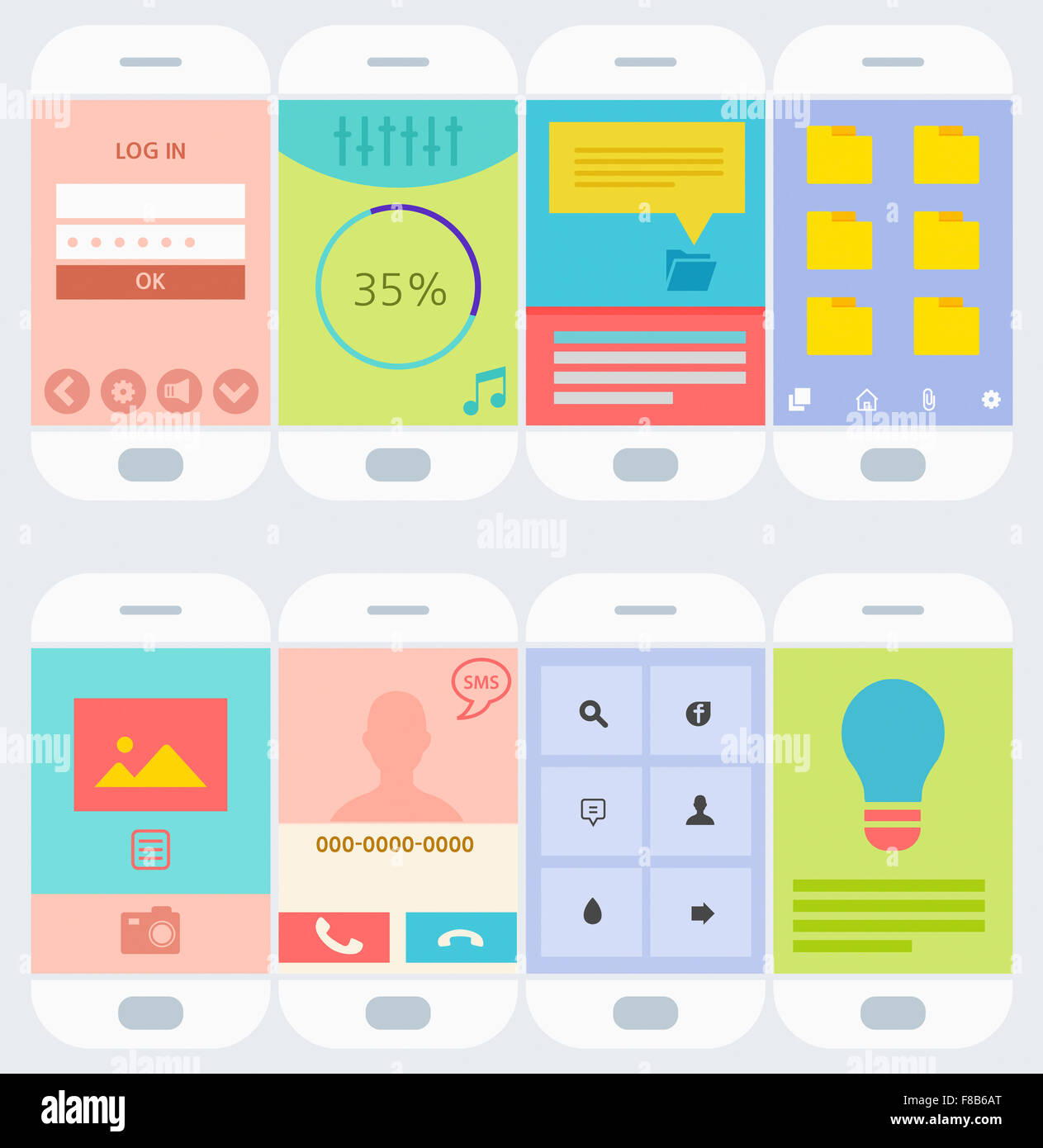 Various mobile user interface design for smartphone Stock Photo - Alamy