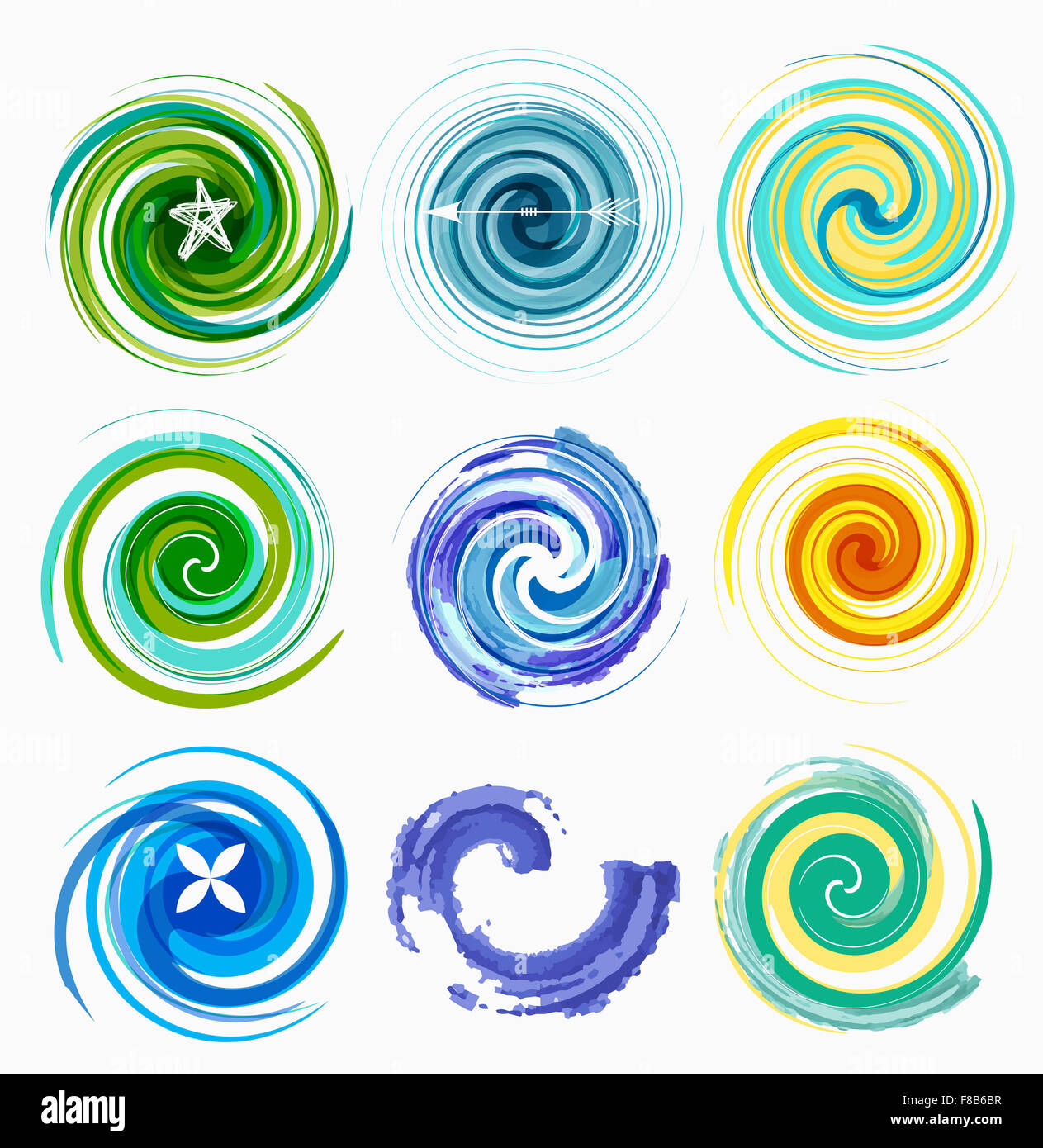Various scrolls for summer Stock Photo - Alamy
