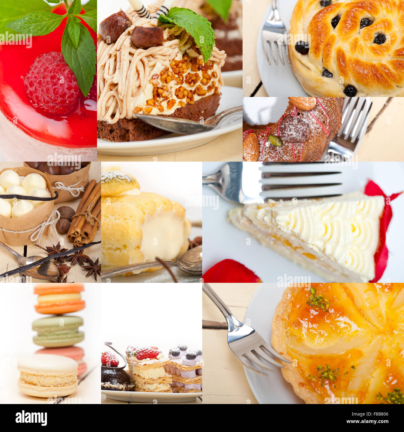 fresh colorful delicious homemade dessert cake selection composition ...