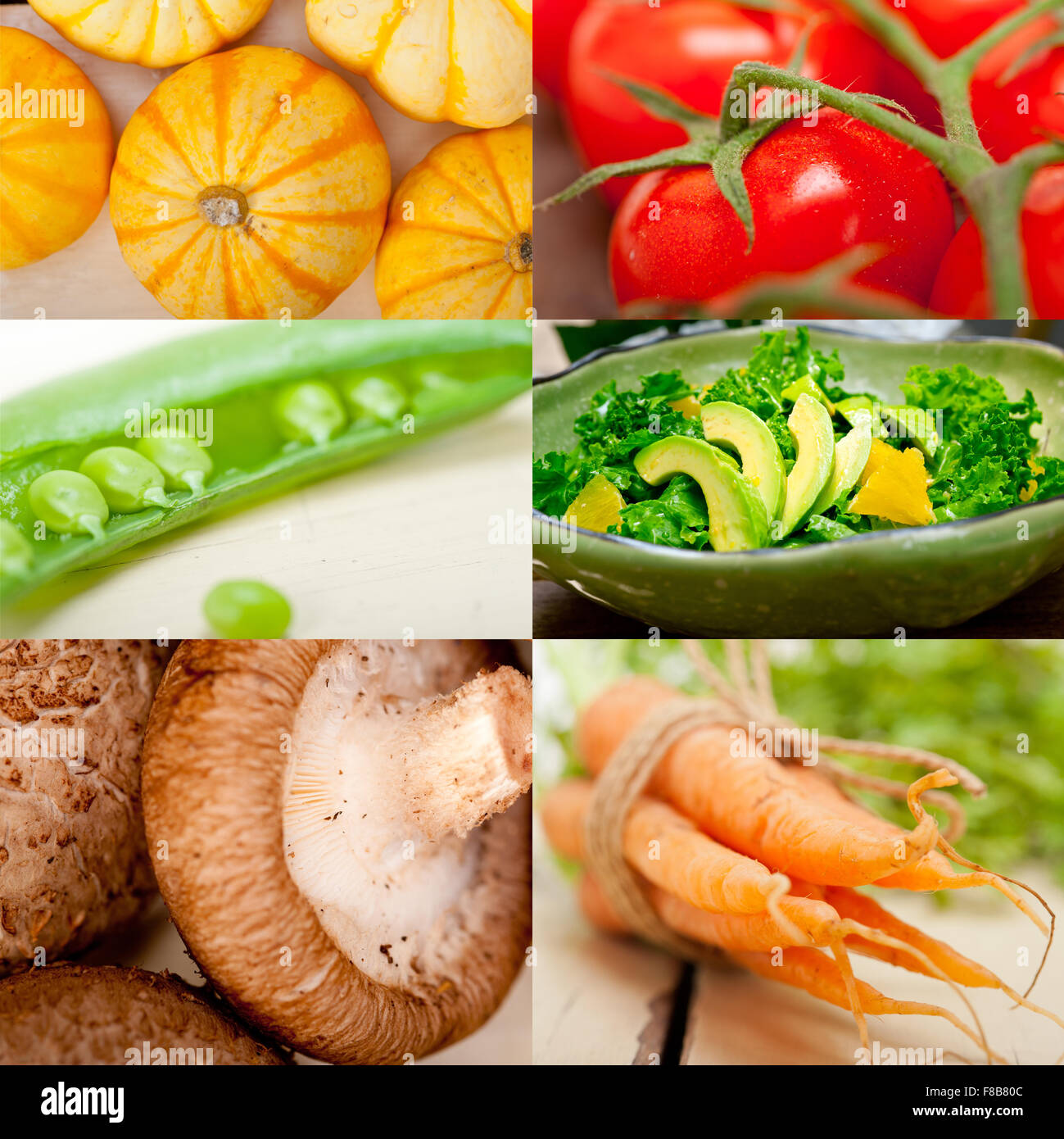 fresh hearthy healthy vegetables selection food collage composition ...