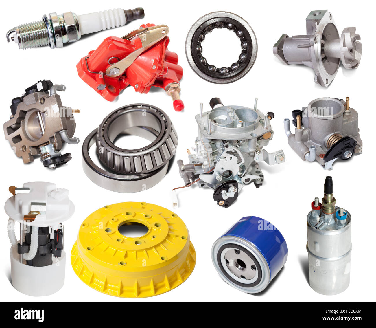 Set of auto parts. Isolated on white background Stock Photo - Alamy