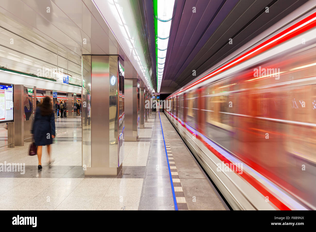 Modern station of Prague metro Stock Photo - Alamy