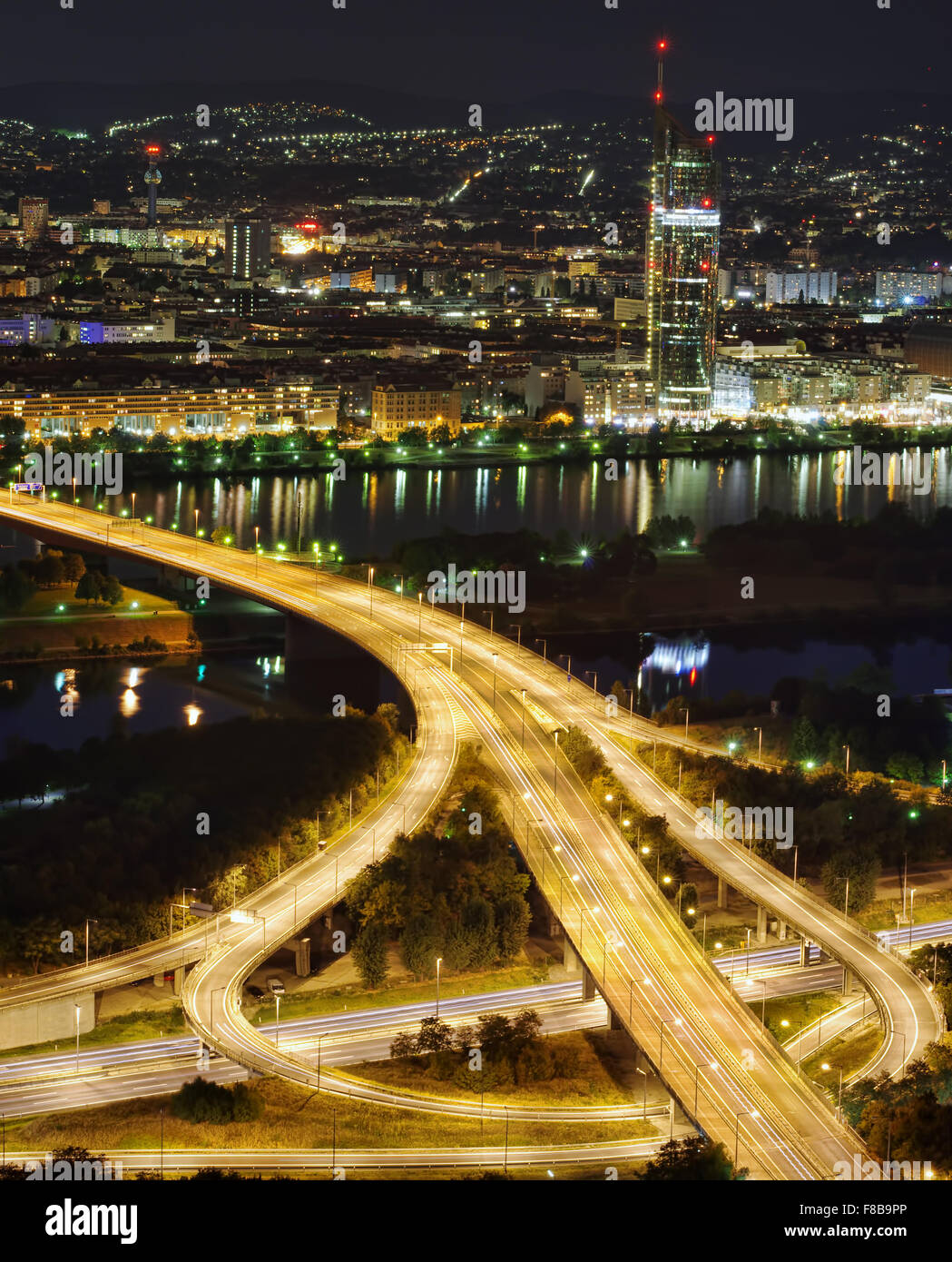Night view of Vienna city skyline Stock Photo - Alamy