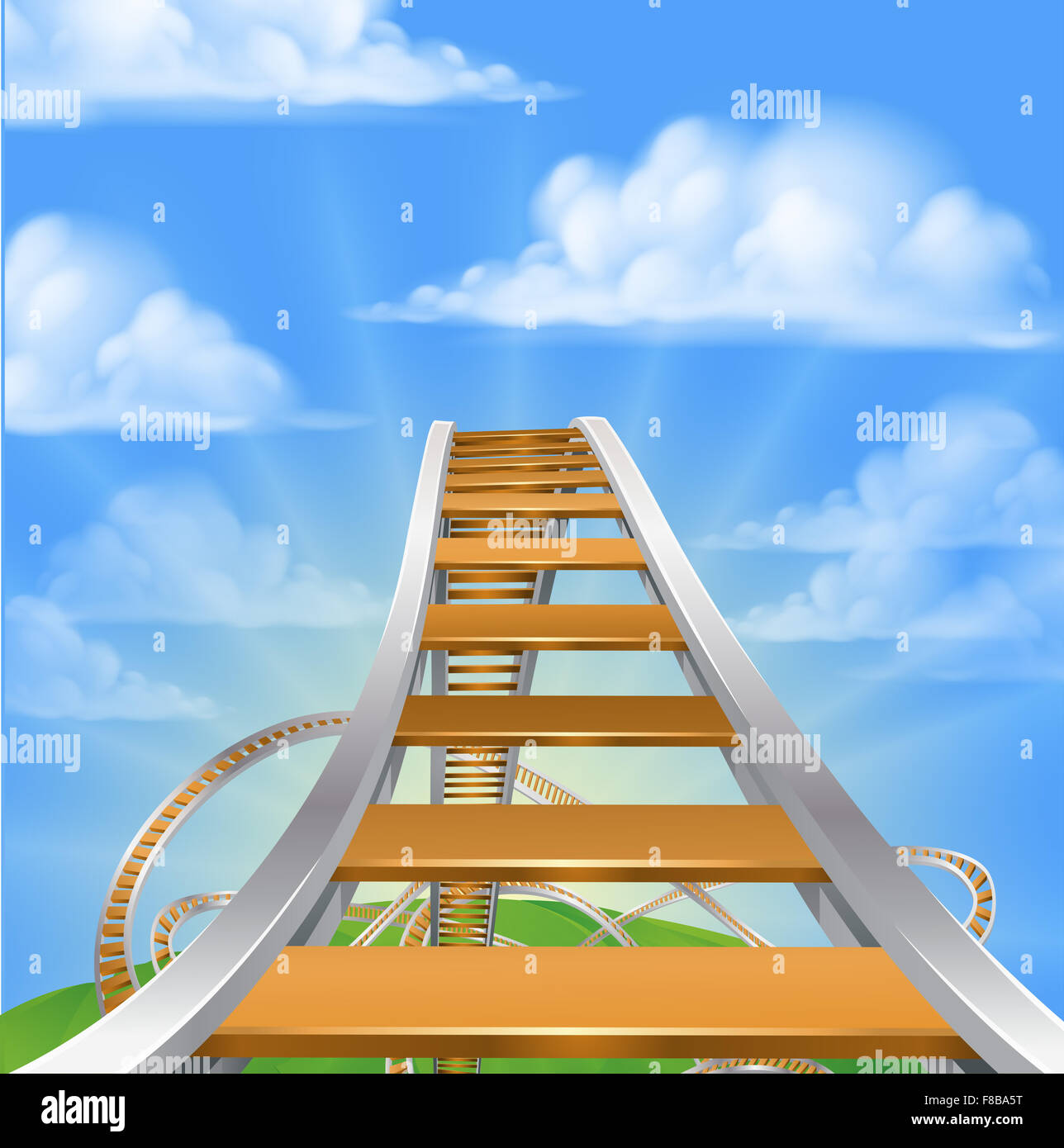 Roller Coaster Drawing Going Up