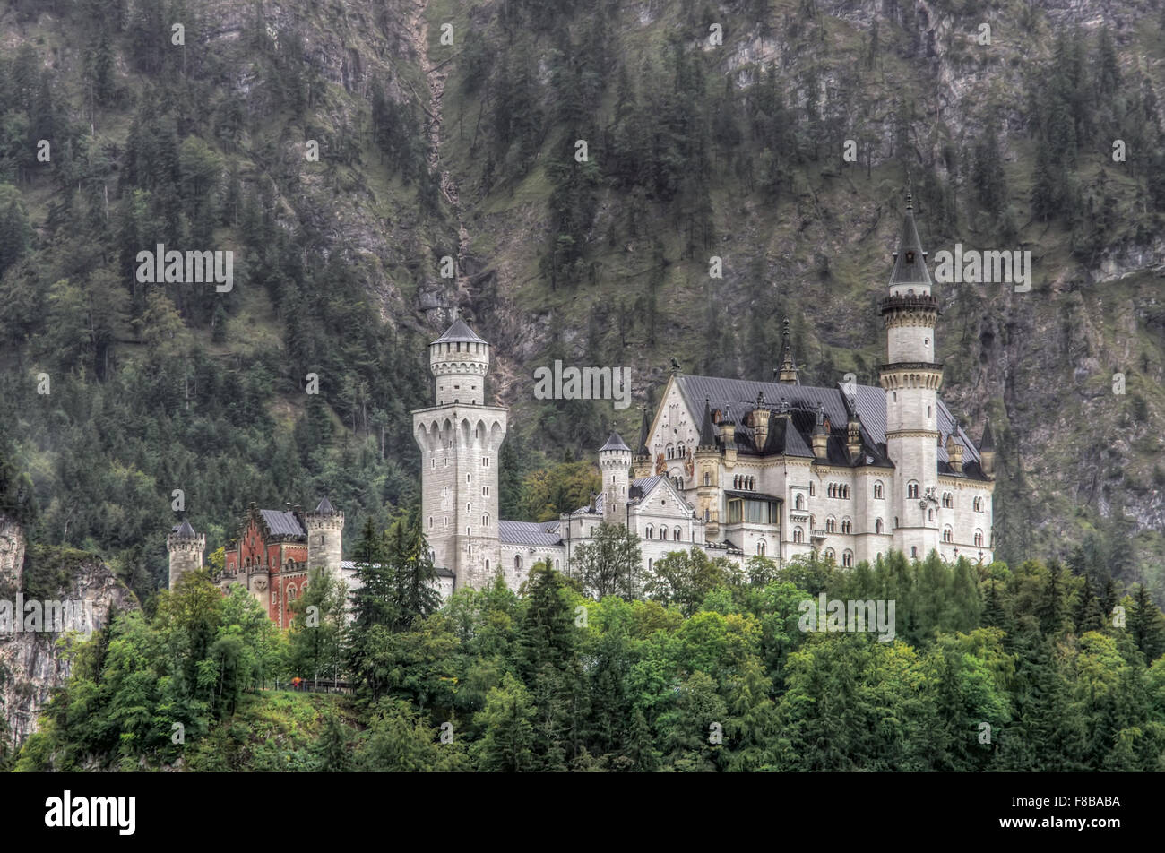 Neuschwanstein castle, Germany. dark scene Stock Photo - Alamy