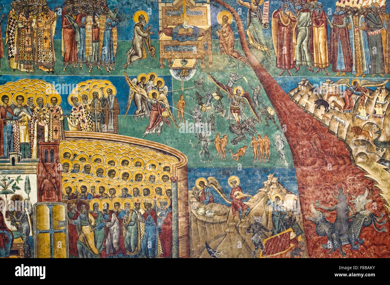 church painting in a Romanian traditional monastery Stock Photo - Alamy