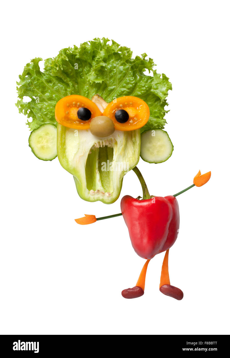 Funny man made of fresh vegetables on isolated background Stock Photo ...