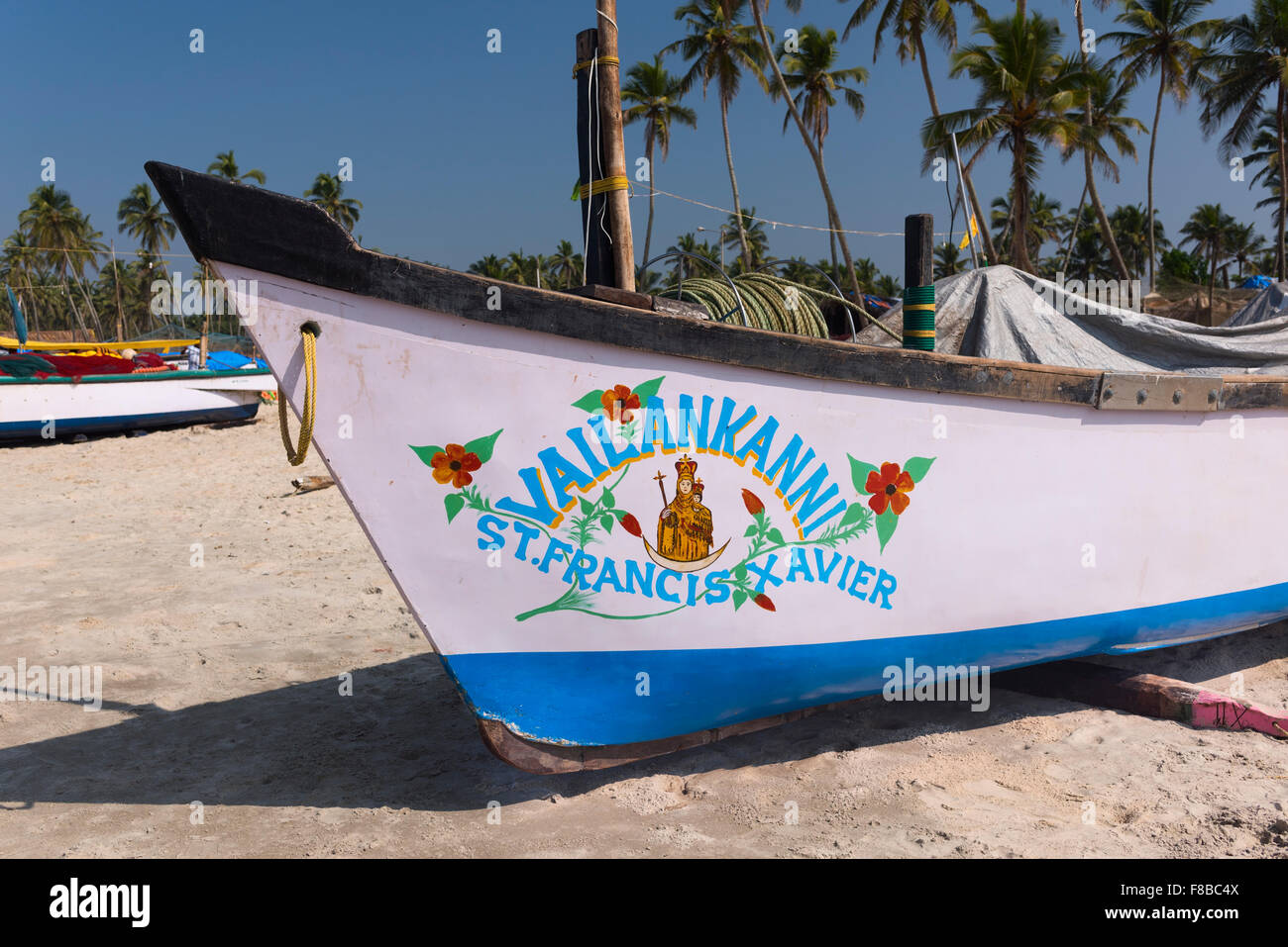 Fishing boat Colva Beach Goa India Stock Photo - Alamy