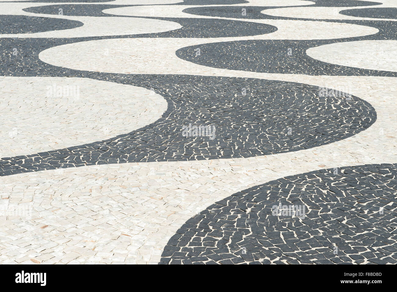 Iconic sidewalk tile pattern at Copacabana Beach Rio de Janeiro Brazil ...