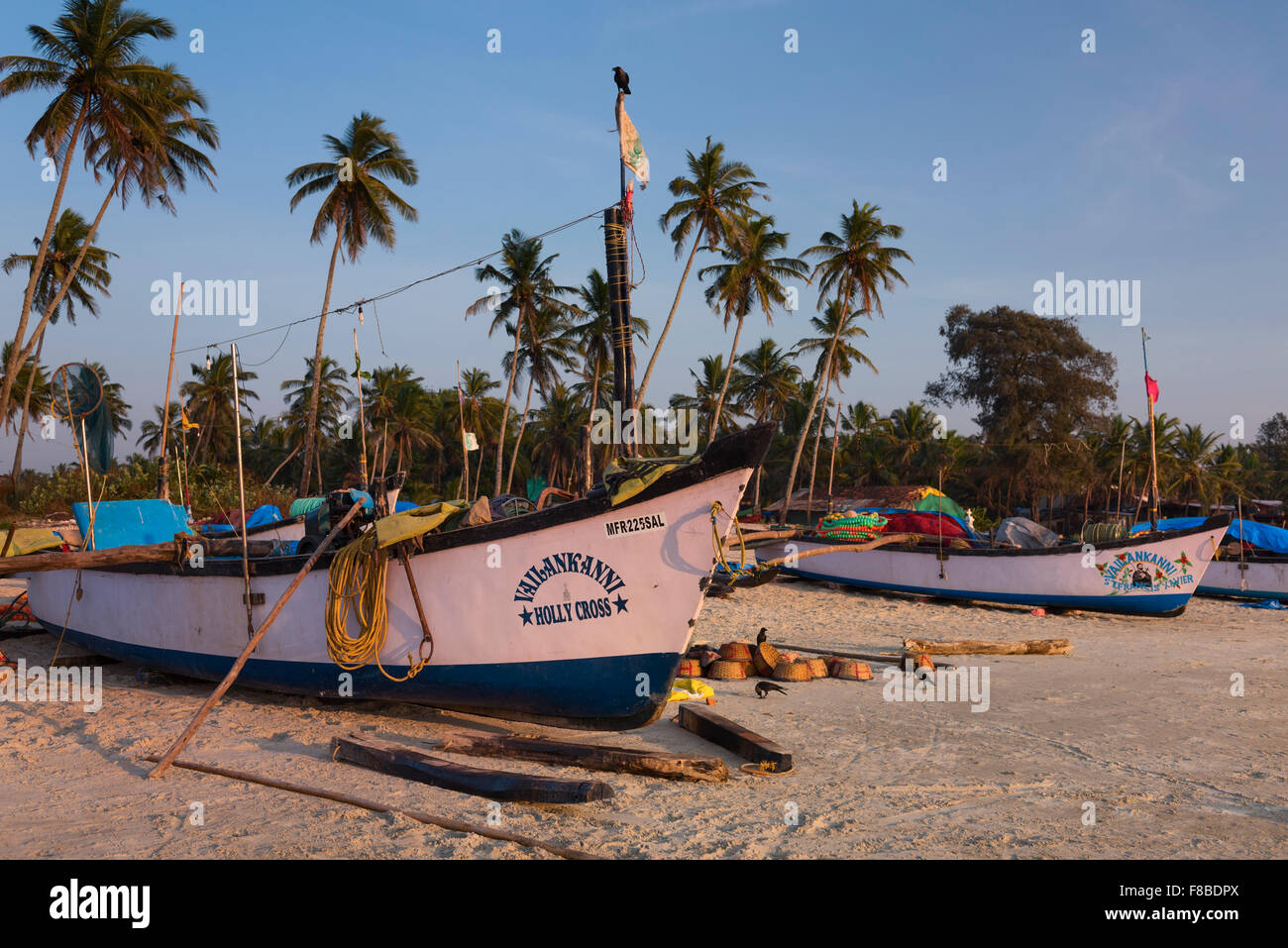 Fishing boats Colva Beach Goa India Stock Photo - Alamy